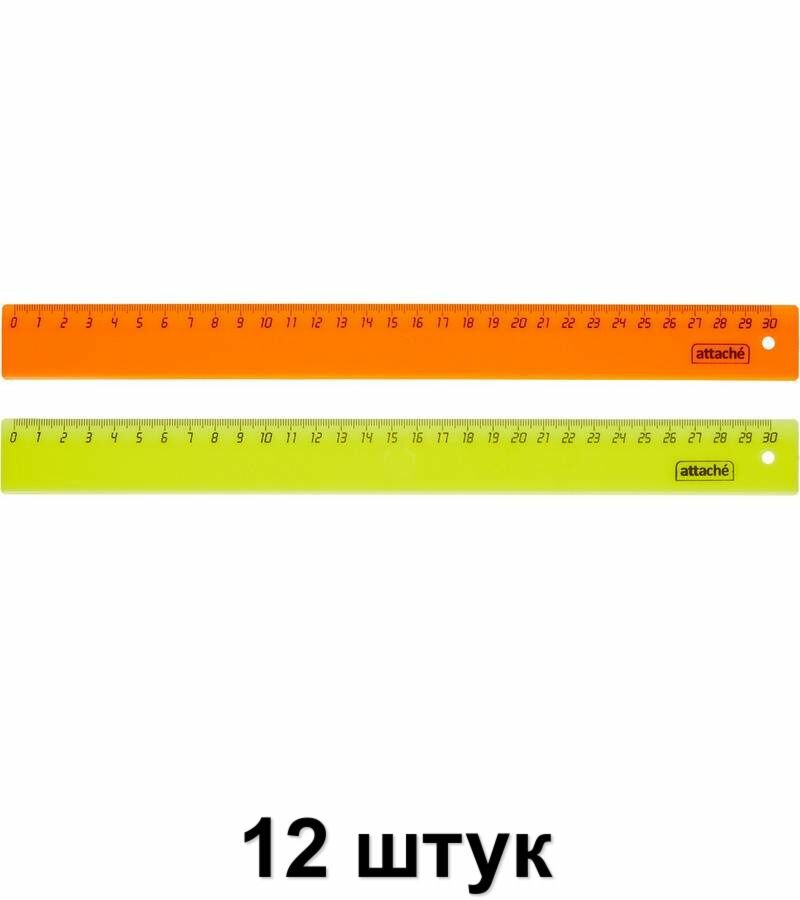 Attache Economy Линейка, 30 см, 2 шт, 12 уп