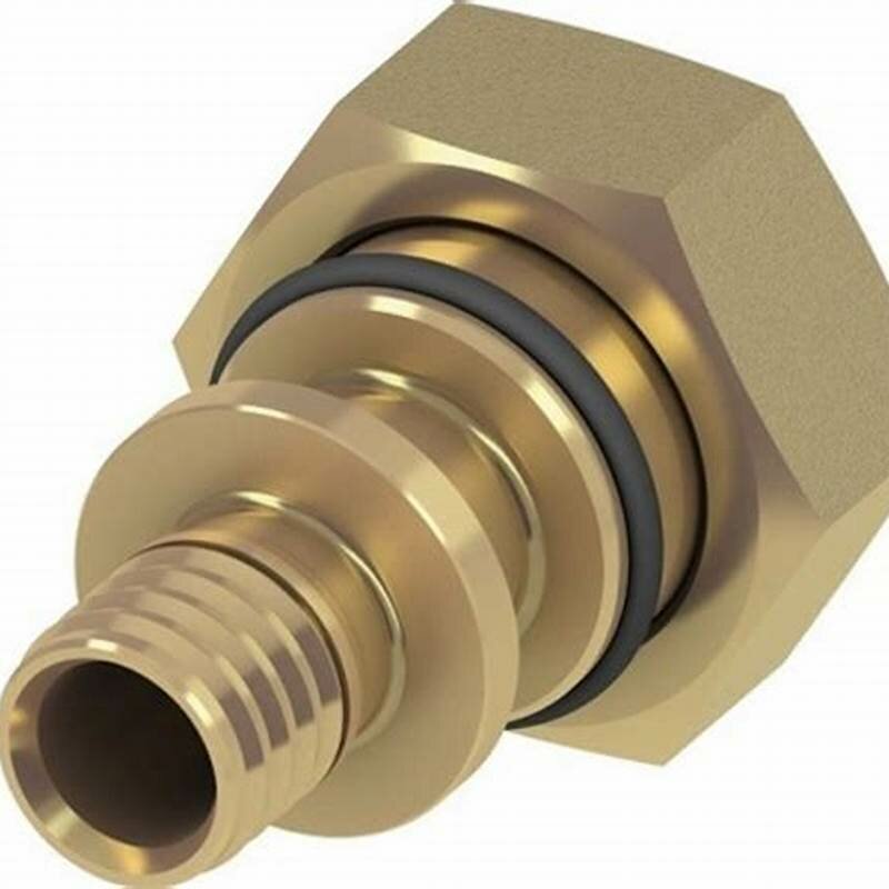 Соединение прямое TECEflex с накидной гайкой, евроконус, 20 × 3/4", латунь