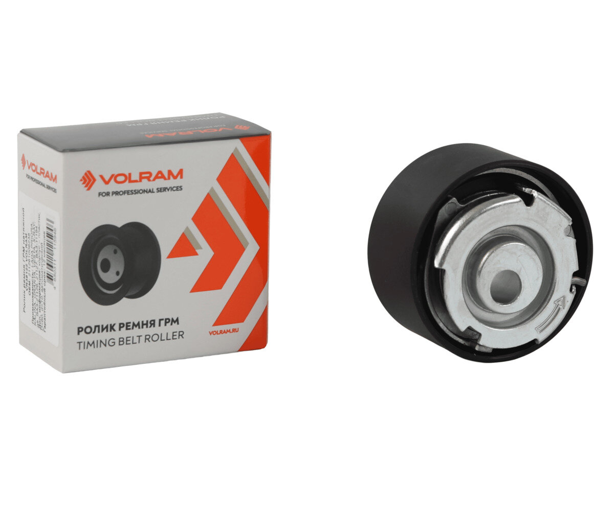 Ролик ГРМ натяжителя Volram VR38122 d10x60 с эксцентриком пластик автоматический для Lada ВАЗ-2170 Priora, Kalina, Granta, Vesta, X-Ray дв. ВАЗ-21126