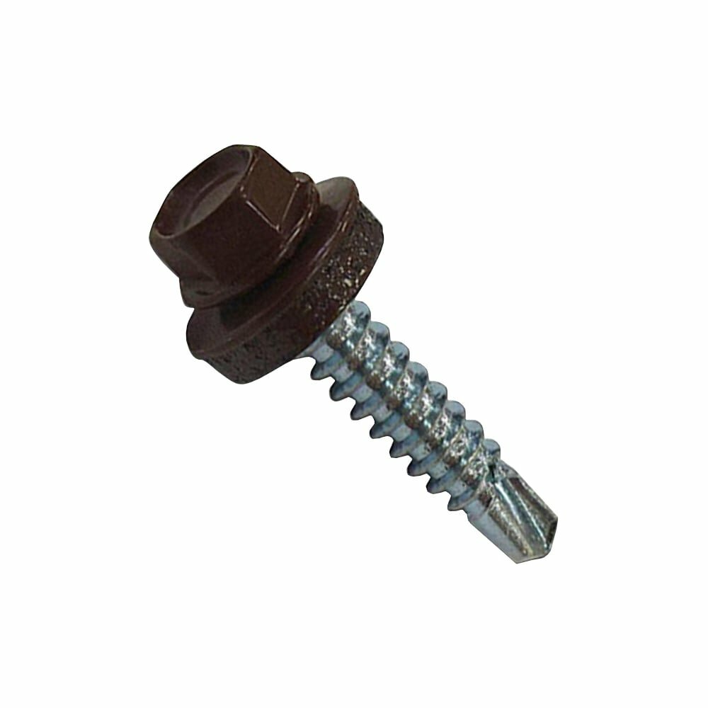 Саморез кровельный BISKREP 5.5x19 RAL 8017 шоколадно-коричневый, 70 шт, пл. конт 280 мл 1-20690