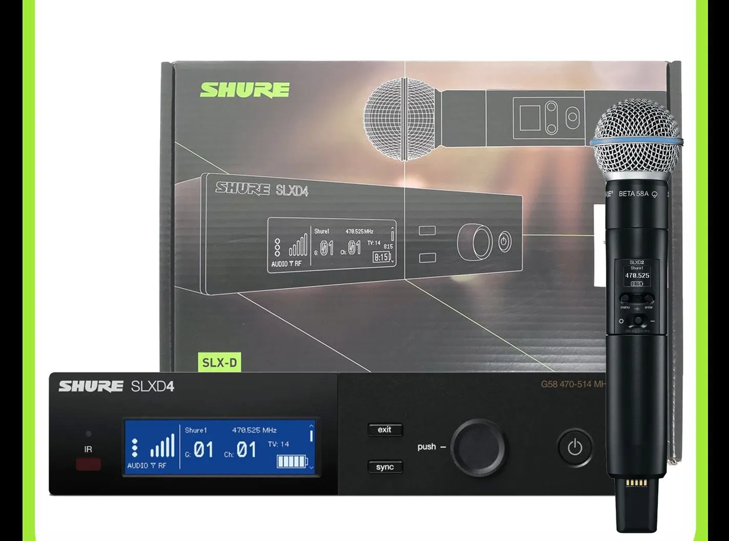 Профессиональный динамический микрофон Shure SLXD 4 Beta 58 a
