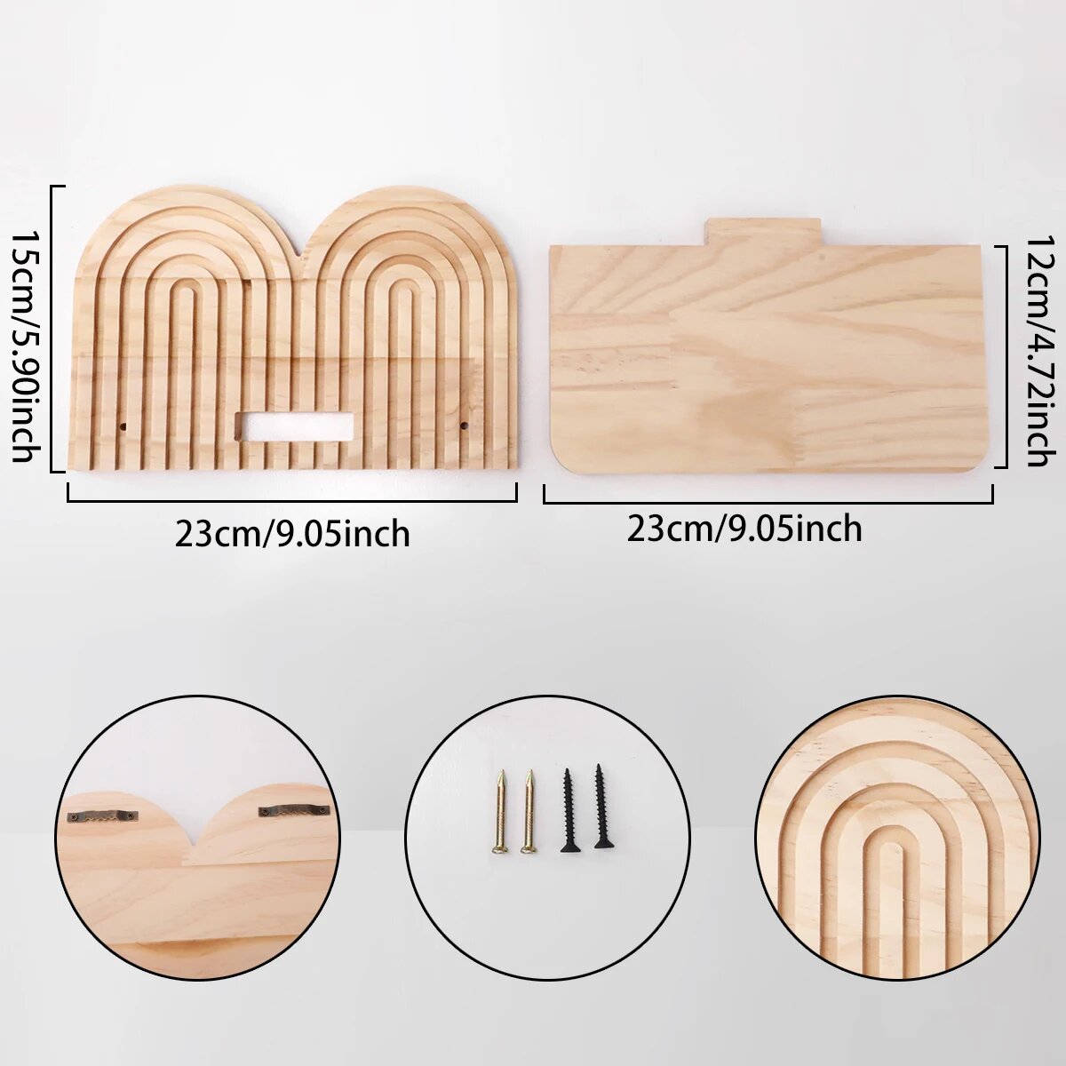 Деревянные полки радужная арка Коричневый, wall shelf MS11220