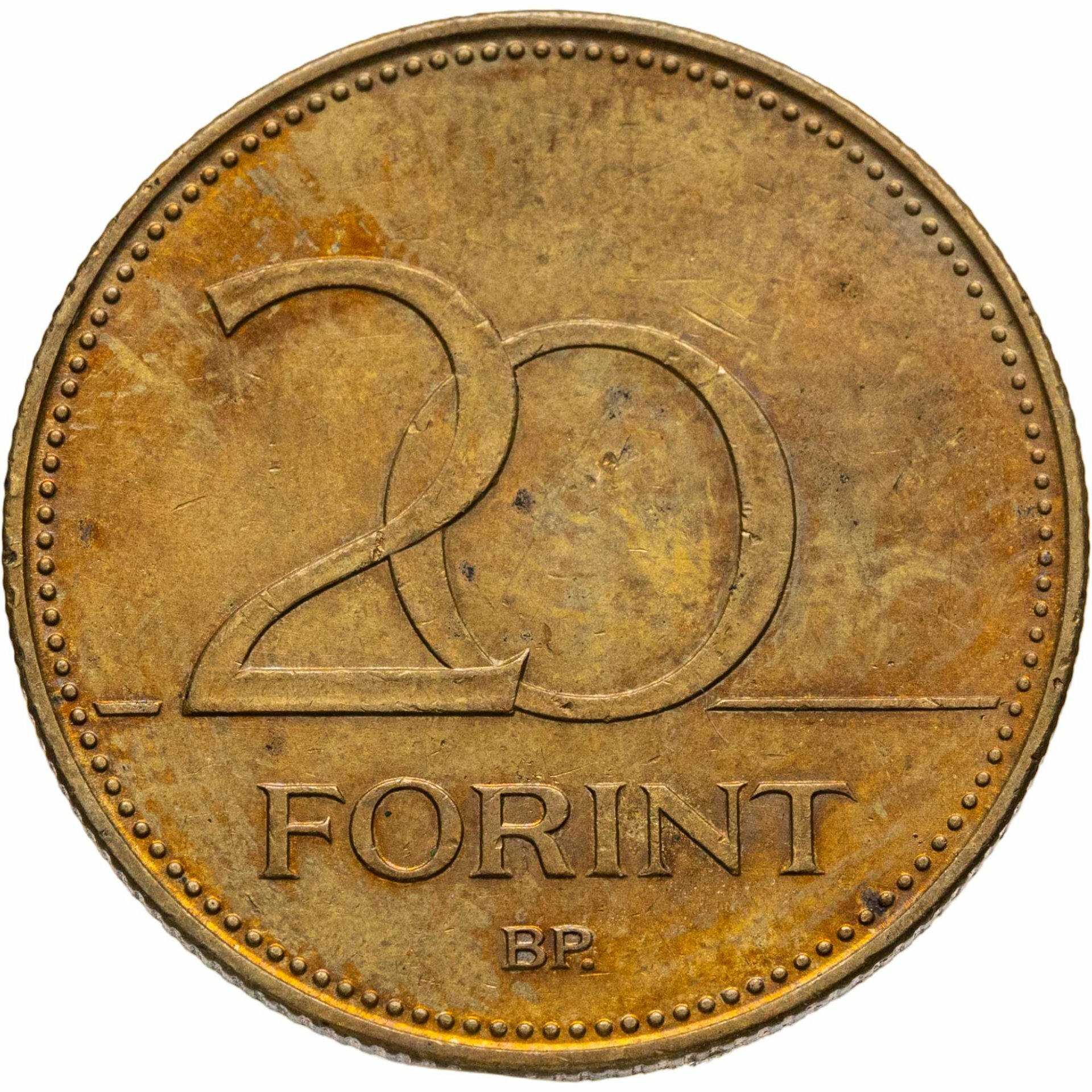 Венгрия 20 форинтов forint 1993, Латунь, в сохранности XF