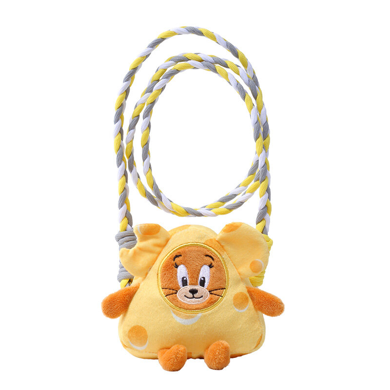 Игрушка-плюш унисекс HUGKIS X WARNER Tom And Jerry в виде сыра для телефона, Jelly Mouse Cheese Plush[Back Clip+Lanyard], 10 см