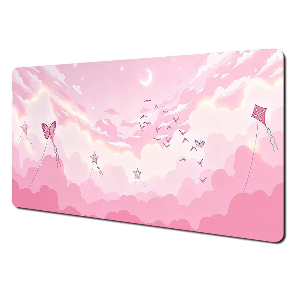 Розовый игровой коврик для мыши Kawaii E-sports, нескользящий, прочный, с 900x400x3mm, mousepads-4