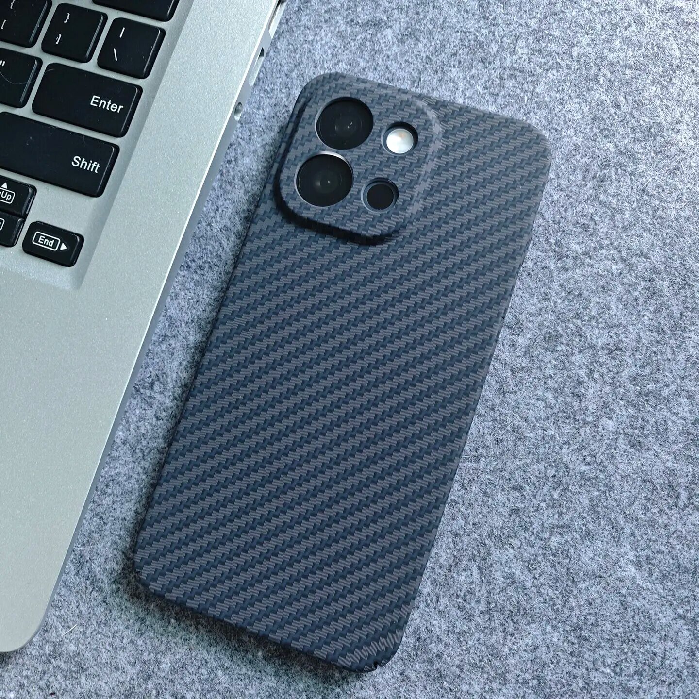 Чехол для OnePlus 13S 13T, матовый, с текстурой под карбон, легкий и ОнПлюс 13Т, Черный, черный