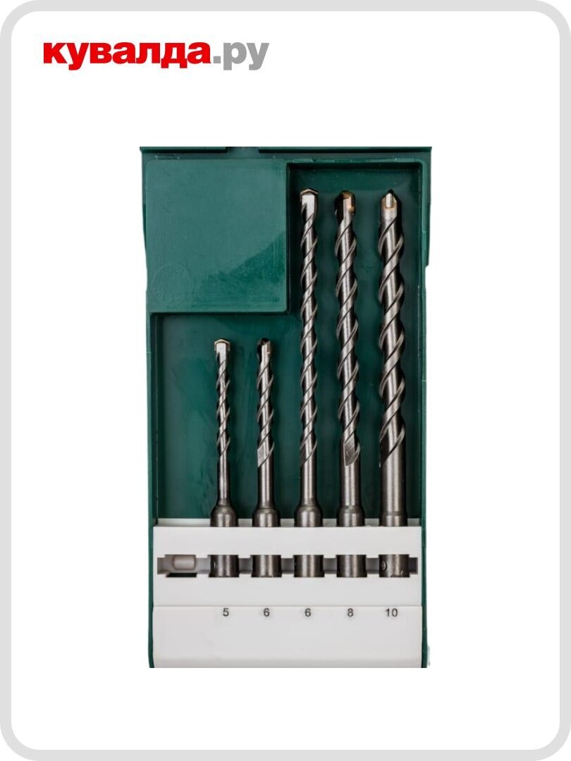 Набор буров BOSCH SDS Plus 5x110мм; 6x110мм; 6x160мм; 8x160мм; 10x16 по бетону