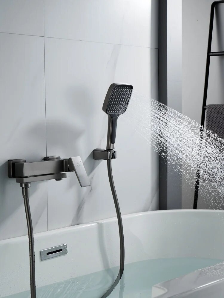 Смеситель для ванны Rose R2802T, оружейная сталь