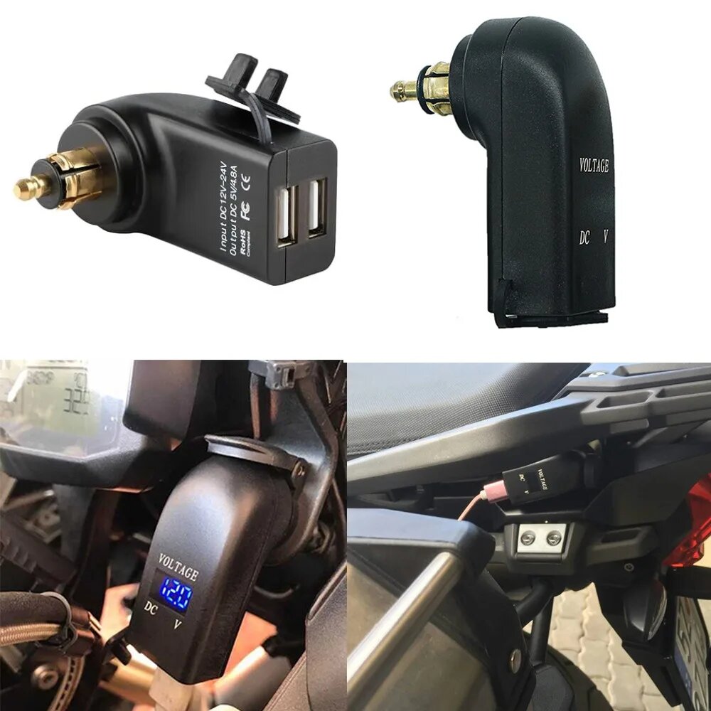Зарядное устройство DIN Hella Plug на два USB-порта для мотоциклов BMW, Ducati, Triumph R1200RT, R1250GS, R1200GS, F800ST, F800R, F800GS, R1300GS ADV, R12