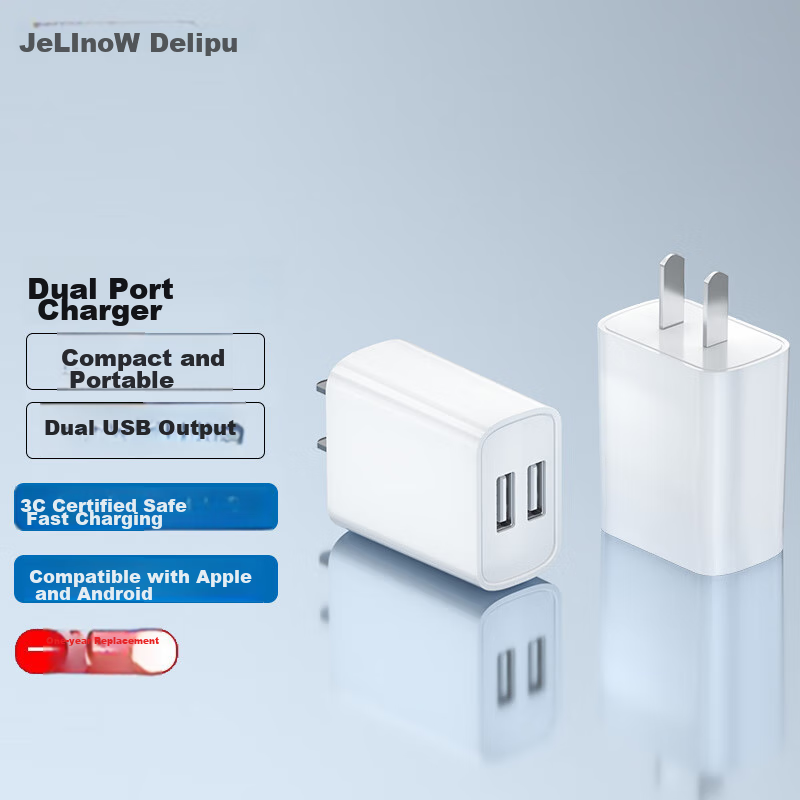 Delipow Двойной USB-зарядное устройство для iPhone и Android устройств совместимое со смарт-часами наушниками