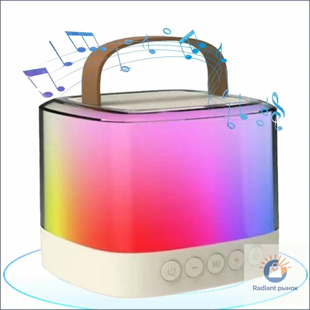 Беспроводная Bluetooth-колонка Q21 с двумя микрофонами и цветной подсветкой