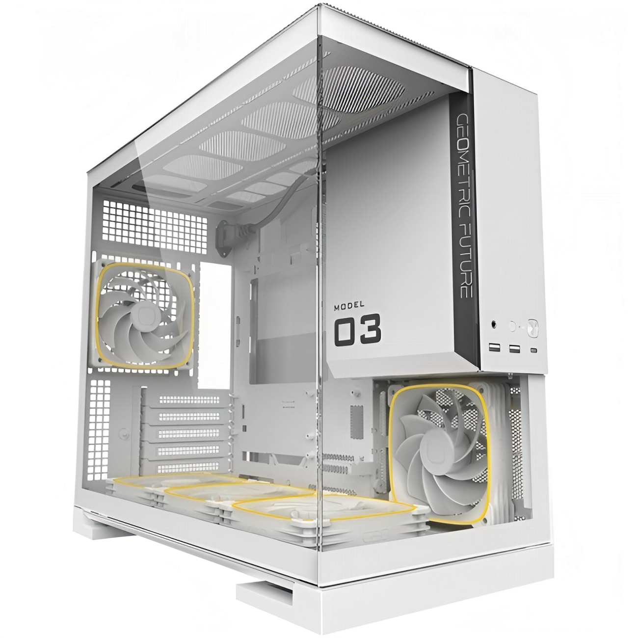 Корпус Mini-Tower Geometric Future Model 3 White, ARGB, Micro-ATX, белый (1AM3NZWT00110)