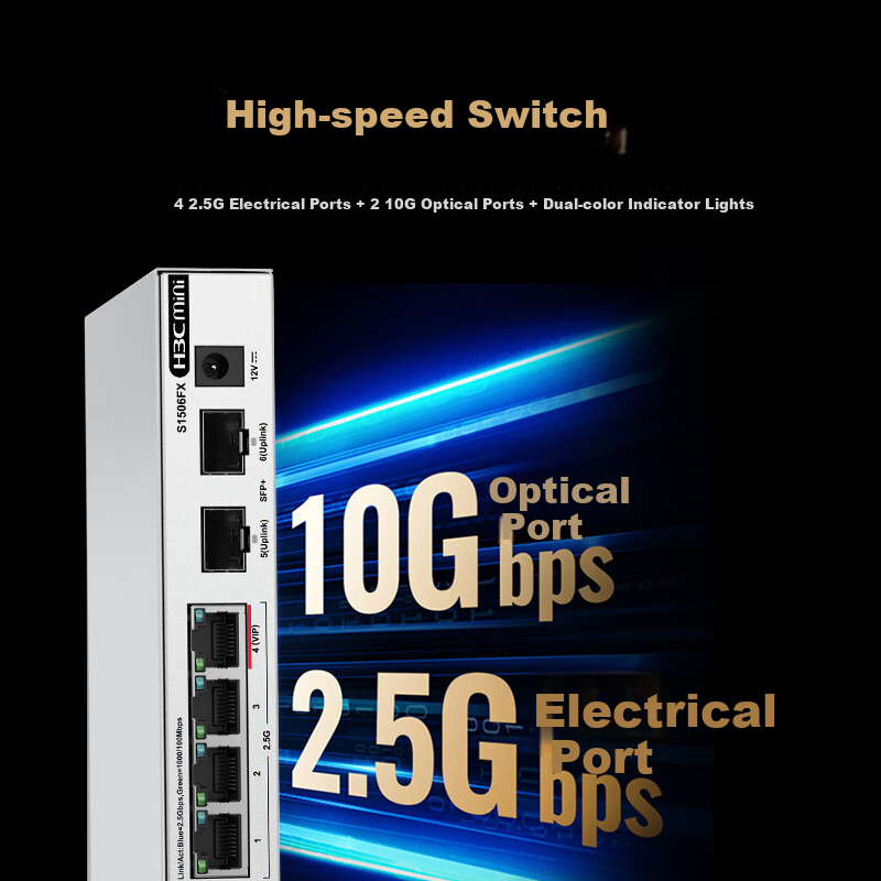 H3C 2.5G коммутатор с 4 электрическими портами 2.5G и 20 гигабитными оптическими портами для расширения сети