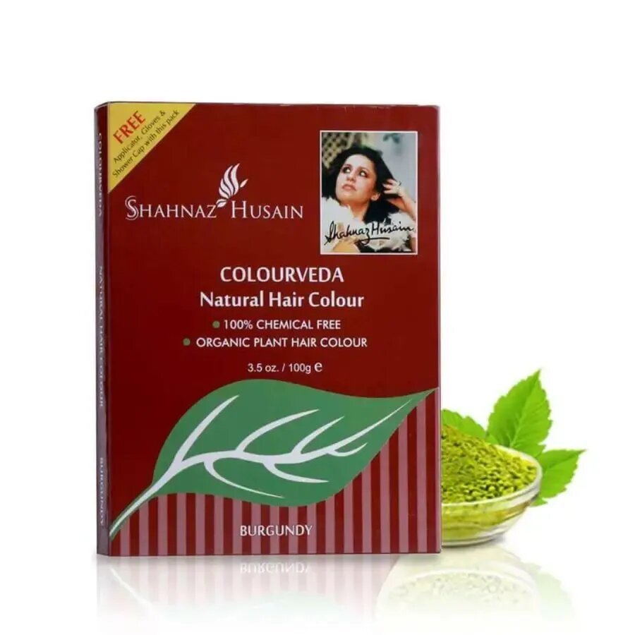Colourveda BURGUNDY Natural Hair Colour, Shahnaz Husain (Натуральная краска для волос бургунди, Шахназ Хусейн), 100 г.
