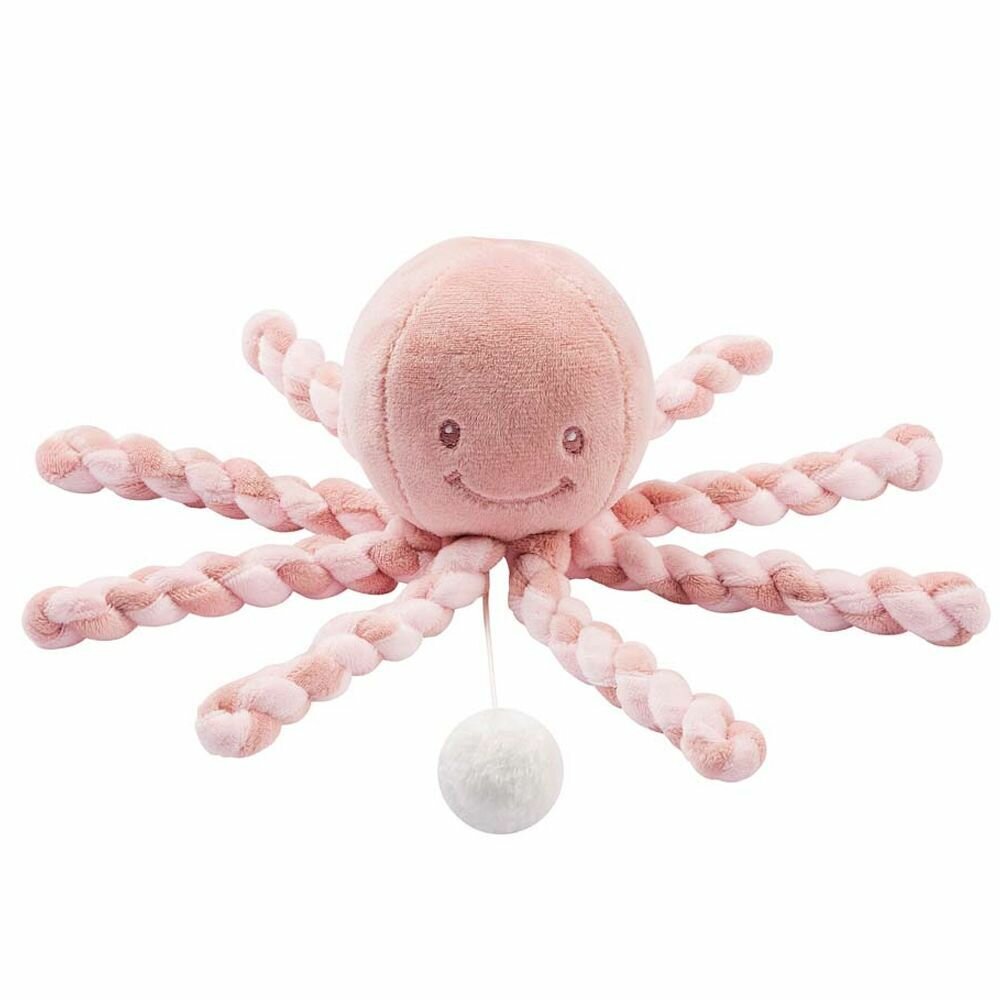 Игрушка мягкая комфортер Nattou Musical Soft toy Lapidou Octopus old pink/light pink музыкальная 877596