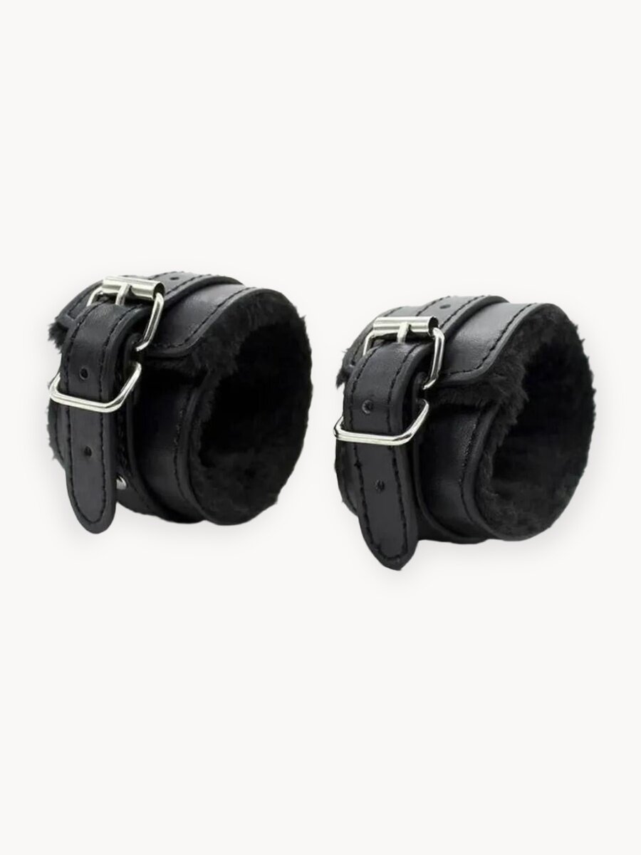Наручники БДСМ, мягкие, для ролевых игр, секс игрушка, черные, для сексуальных игр, наручники с мехом, оковы
