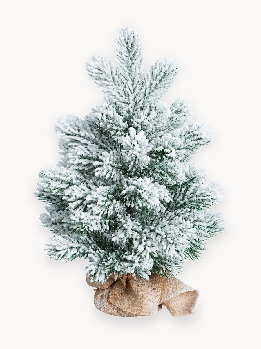 Искусственная заснеженная елка Crystal Trees "Хилтон" в мешочке, высота 50см, настольная, маленькая елка.