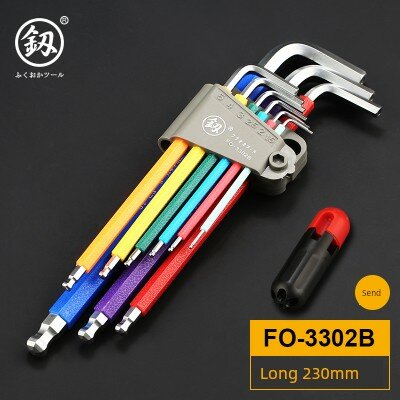 FO-3302B Набор ключей шестигранных с удлинителем, 6 мм, 10 штук, для автосервиса