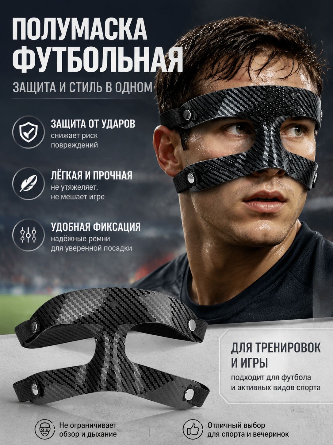 Спортивная защитная маска для футбола и баскетбола