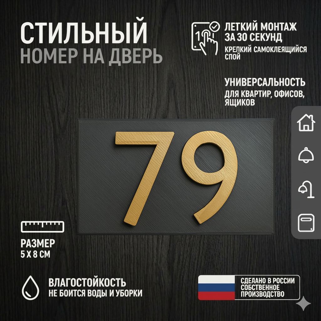 Цифра для двери или ящика 79