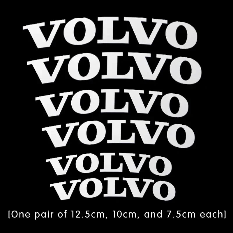6 шт. термостойких наклеек на тормозные суппорты для Volvo XC60 XC90 S60 S90, White-For Volvo-B