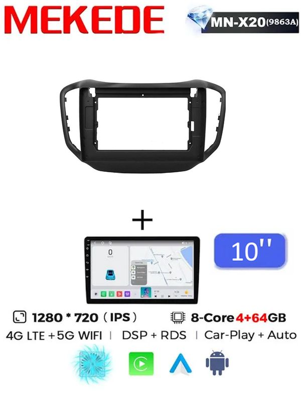Магнитола Mekede MN X20 Pro 4+64G 10.2 дюймов Chery Tiggo 5 2014-2018