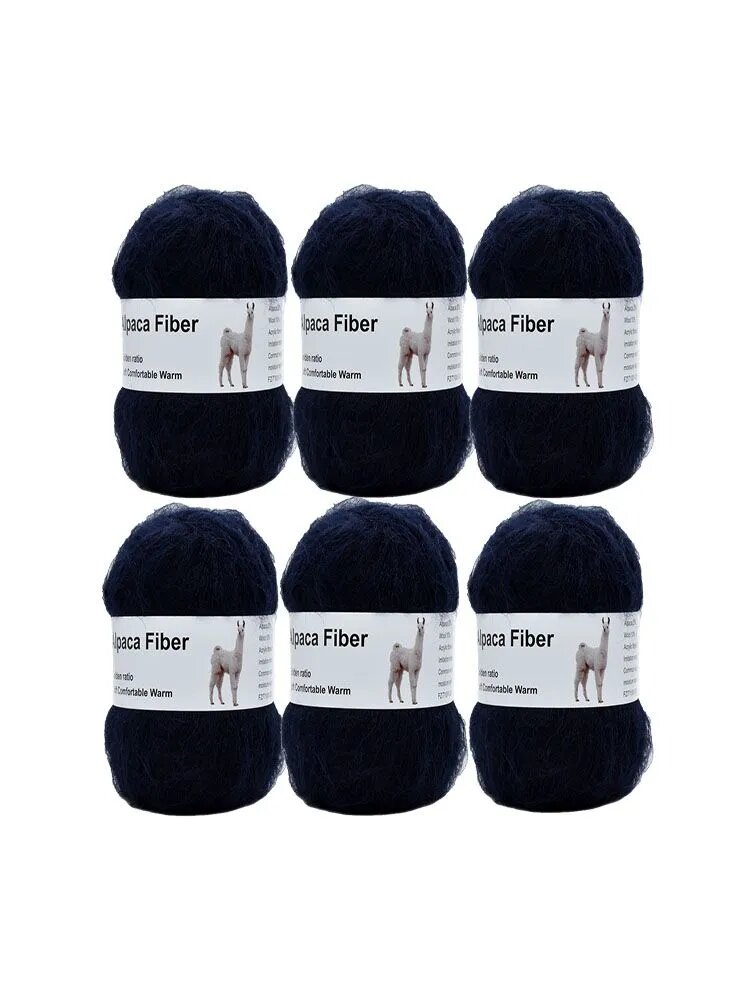 6 Мотков пряжи Alpaca Chunky (300 г/2280 м) Сверхмягкая и прочная объемная пряжа для вязания крючком одеял своими руками шарфов, игла 1.0-1.5 мм