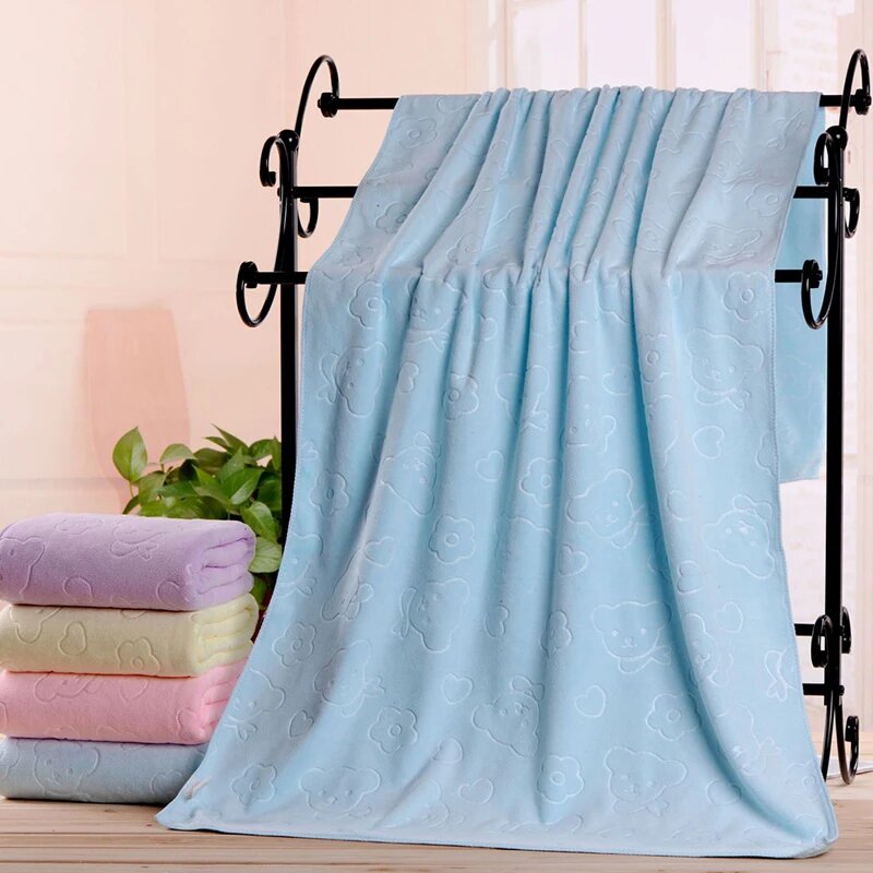 Банное полотенце Тончайший Волокно 1 шт Голубой, Light blue