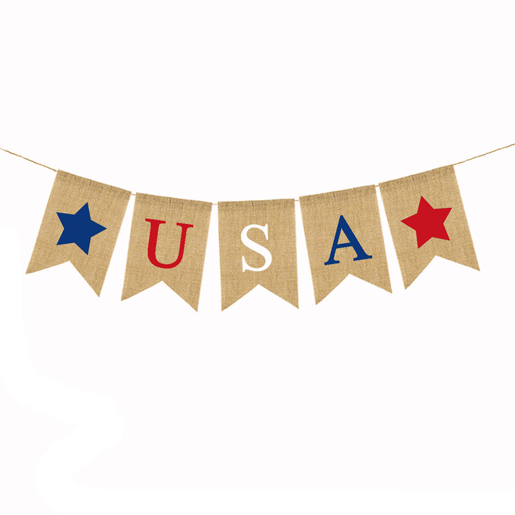 2M Флаги Из Б Burlap Для Декора Стены И Таблицы В День Независимости США