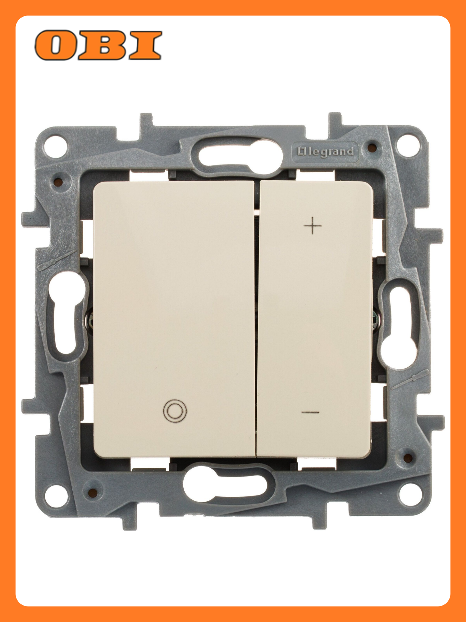 Регулятор Legrand Etika, 2 клавиши, IP20, ABS пластик, серый