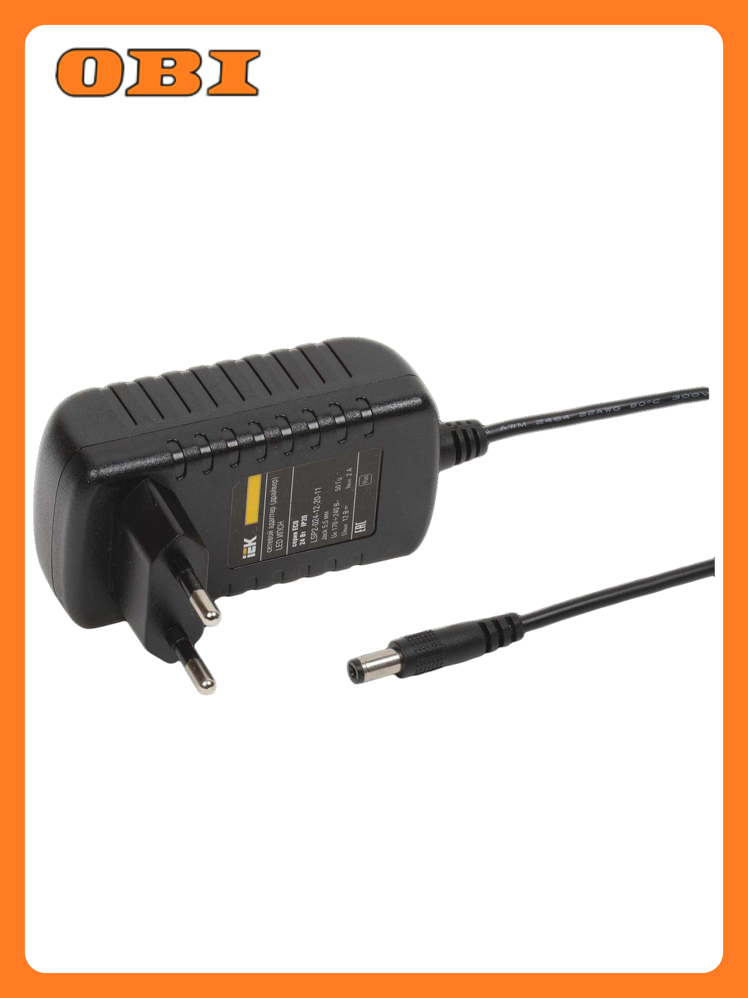 Драйвер для светодиодной ленты IEK LSP2-024-12-20-11 24 Вт 12 В 1x2 А IP20