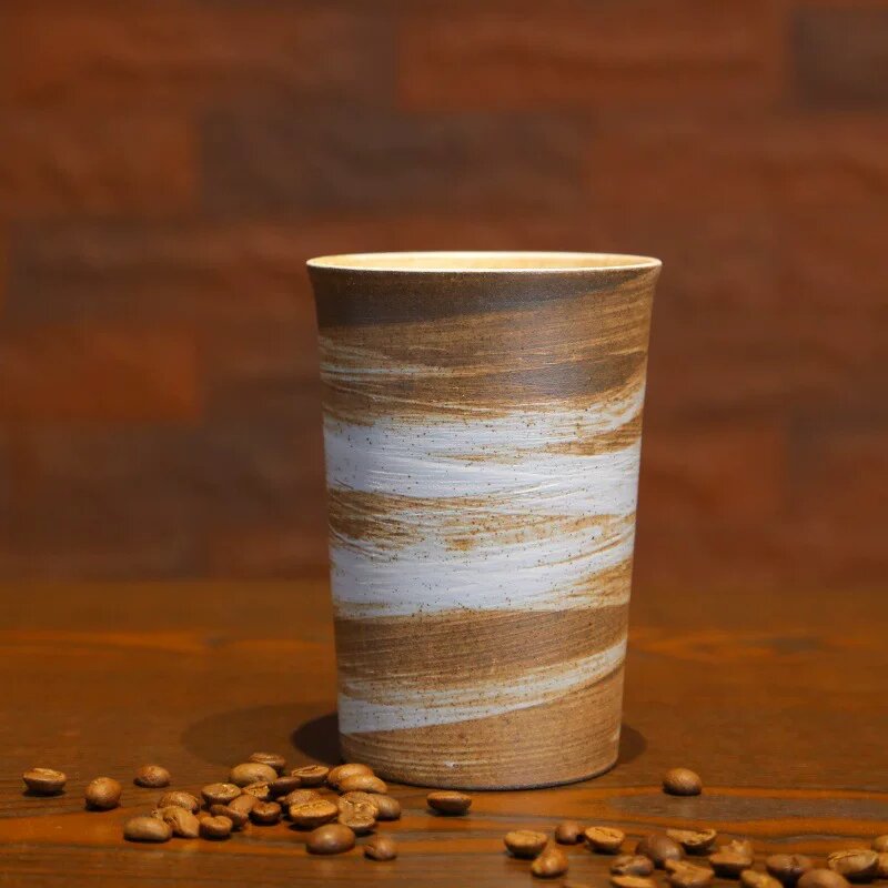 Винтажная керамическая кружка, элегантная чашка для воды, деревенская кофейная кружка, креативная чашка для