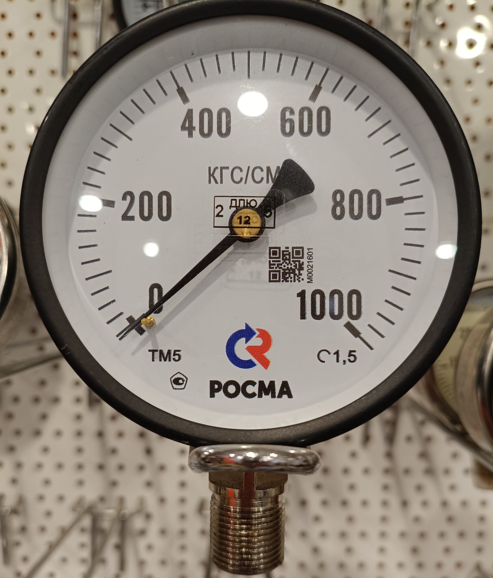 Манометр технический ТМ-510Р - 1000 кгс/см2, IP40, М20х1,5, поверка от 12.2025 по 12.2027г.
