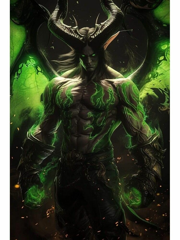 Алмазная картина "Дота 2 Иллидан" / Алмазная вышивка / Круглые стразы 40х50 см