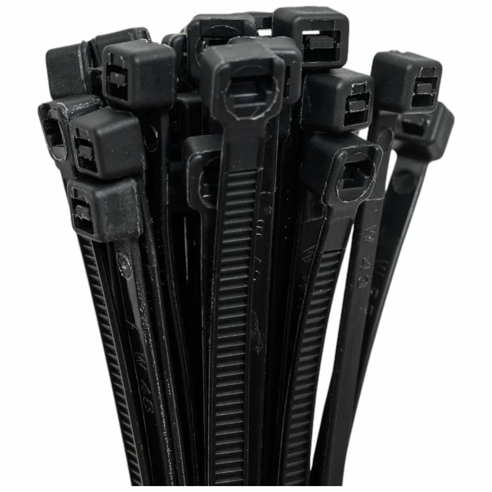 Стяжки Strong нейлоновые, черные, 4.8x200 мм, 100 шт. СTУ-24148200