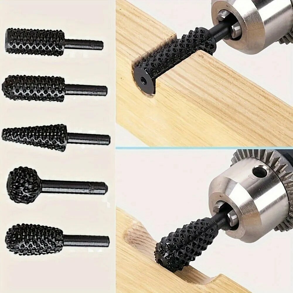 5 шт. деревообрабатывающие спиральные сверла для резьбы по дереву, напильник, рашпиль, электрические инструменты, вращающийся с тиснением