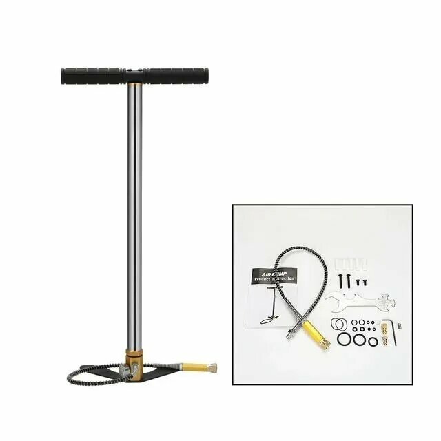 300bar 30mpa 4500psi Компрессор для винтовок 3-ступенчатый насос PCP, серебристый