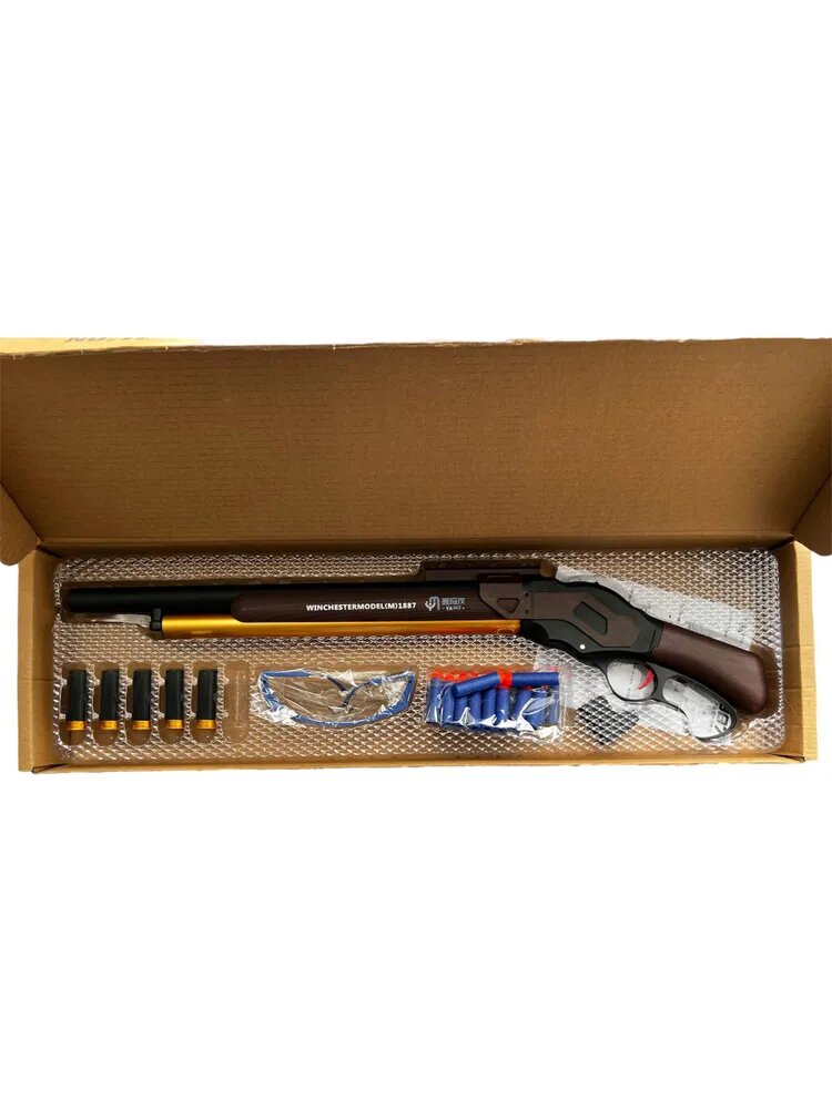 Игрушечное оружие Игрушечный винчестер M1887 68 см, ABS пластик, для мальчиков, с гильзами и пулями — фото 1