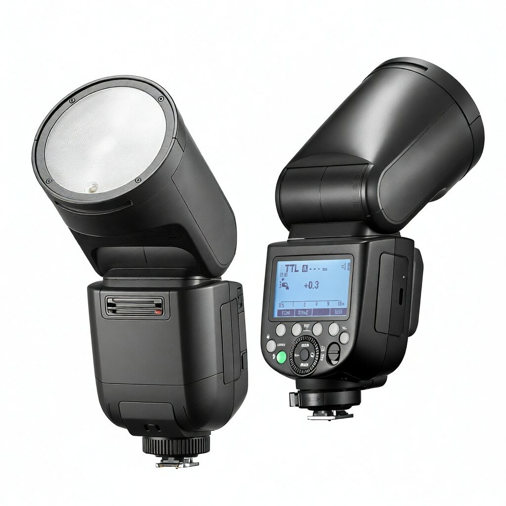 V1 PRO S 2.4G Wireless Camera Flash 1/8000s HSS 1.3s Recycle Time M/TTL Flash Mode 10 Levels Adjustable Brightness Type-c Powered Power Supply Port Detachable Sub Flash 76Ws 28-105mm Auto/Manual zoom 0-330° horizontally -7°-120° vertically 1/300-1/20000s