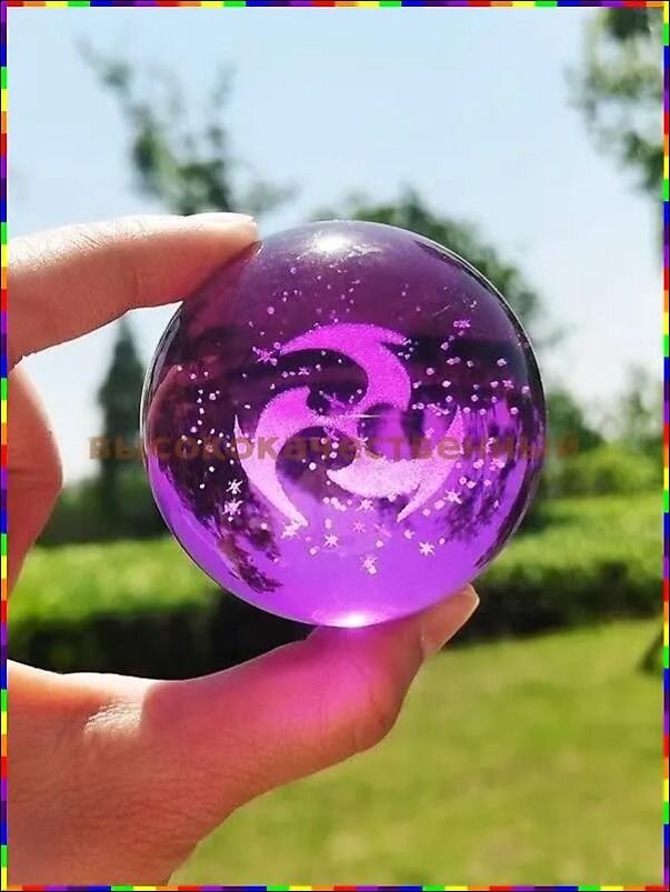 Светильник-кристалл Бога Genshin Impact, ночной, 6 см, фиолетовый