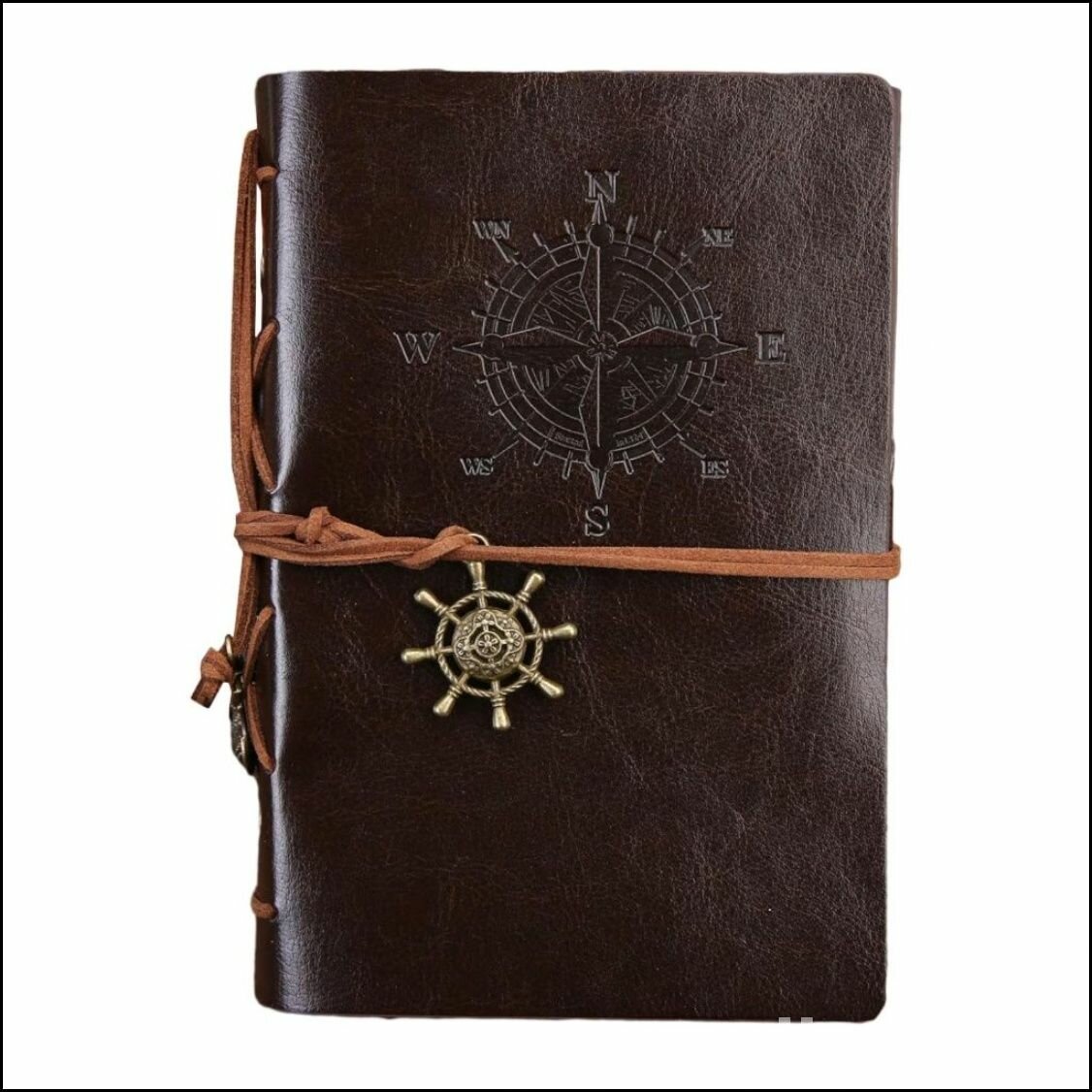 Винтажный блокнот из искусственной кожи, дневник путешествий с 150 пустыми страницами и подвеской, многоразовый вкладыш