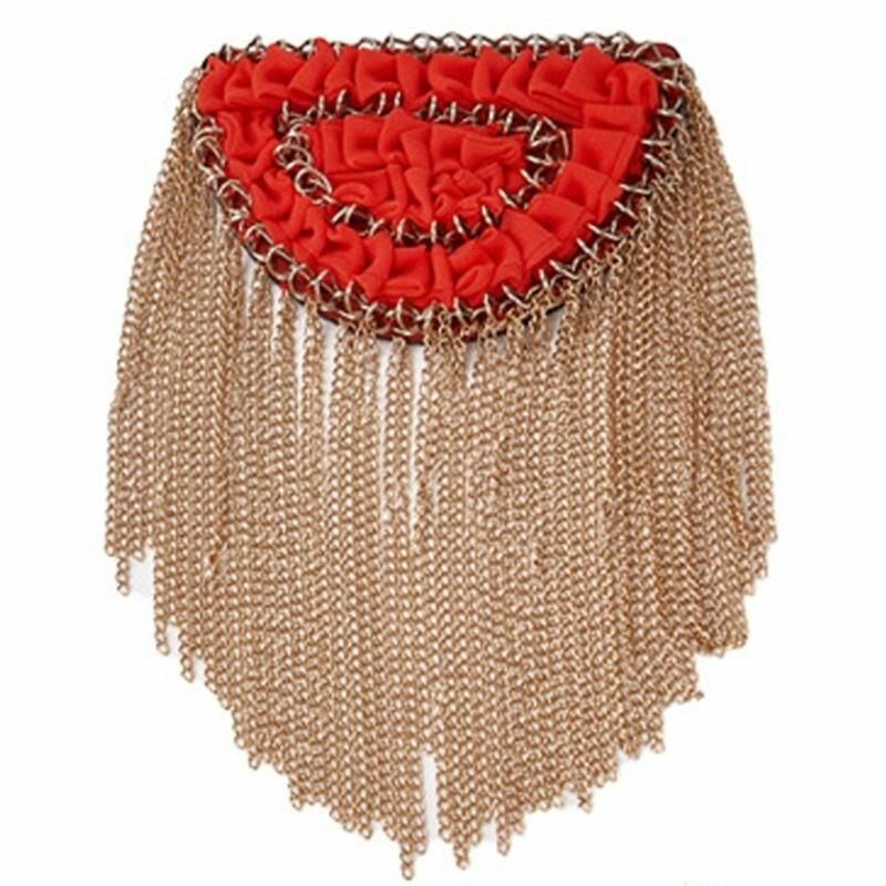 Металлическая бахрома с искусственным жемчугом для плеча, A