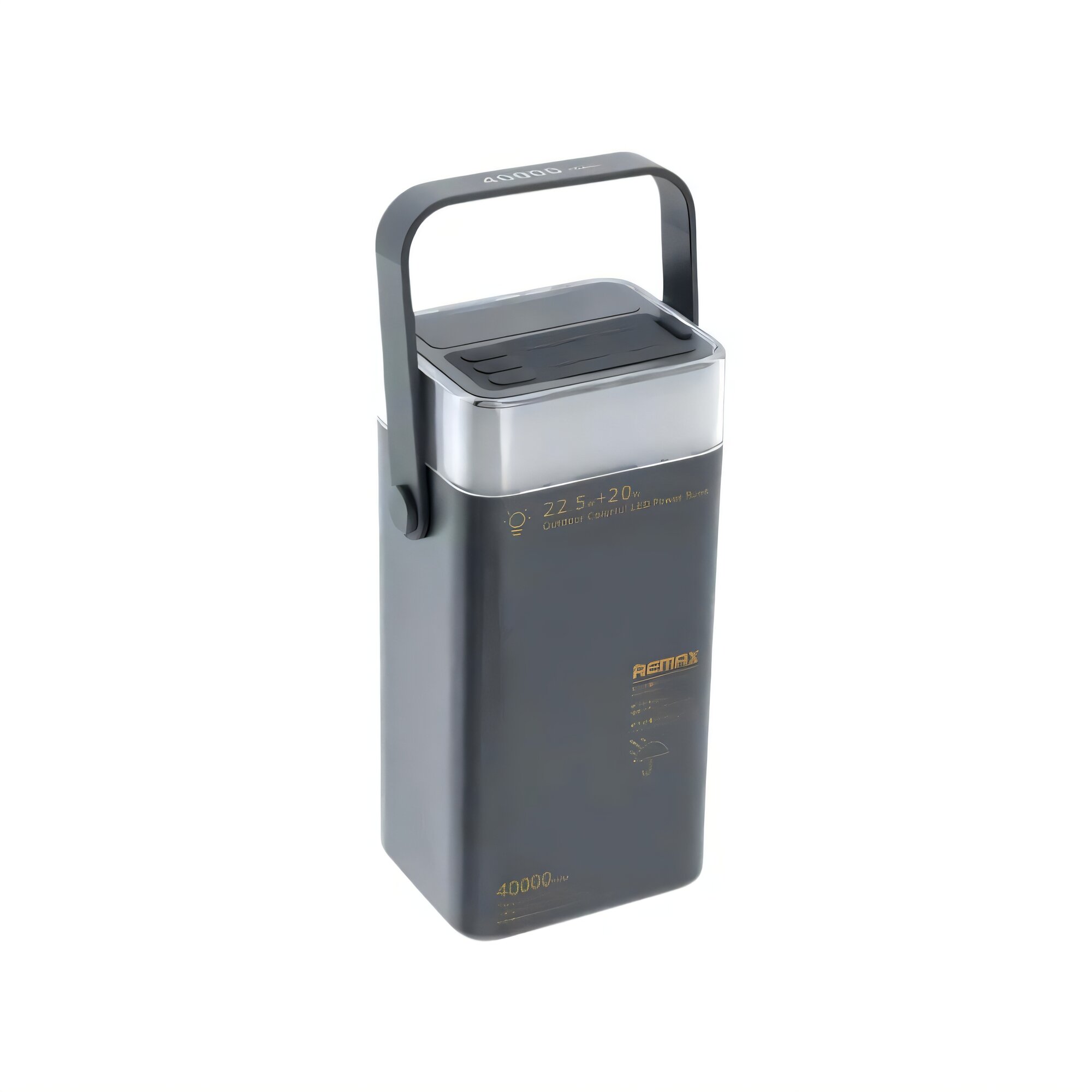 Повербанк Remax RPP-596 40000mAh 22.5W с RGB подсветкой, черный/серый