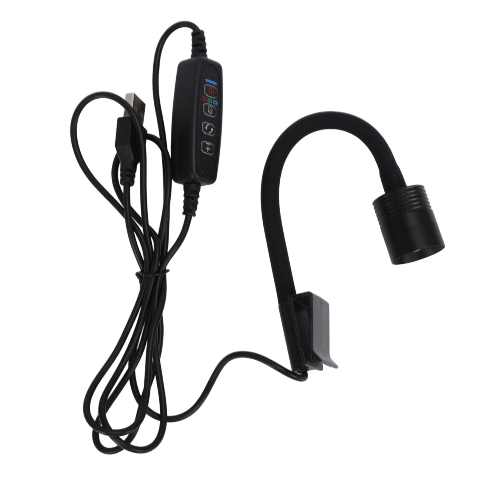 Аквариумный прожектор с 3 цветами освещения, регулируемой водонепроницаемостью IP65, вращением на 360°, зажимным кронштейном, USB-портом и мини-креплением для светодиодного светильника для аквариума.