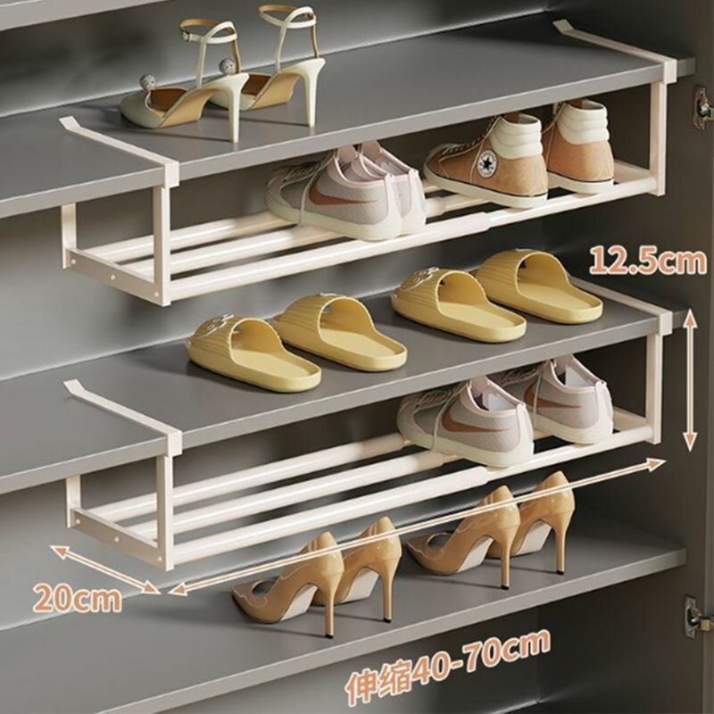 Обувная полка для домашнего использования, расширяемый шкаф для обуви с многоуровневыми полками, держатель для обуви с подвесными корзинами, простая в установке полка для организации обуви