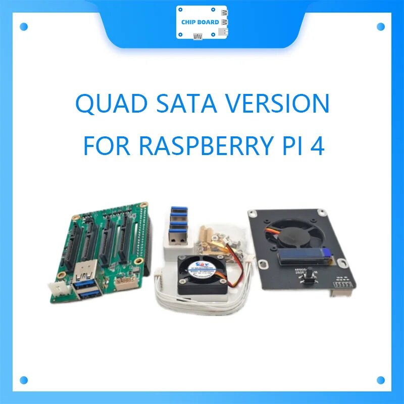 Шляпа SATA DUAL/QUAD для RASPBERRY PI 4, АЛИ RASPBERRY PI 3/3B+