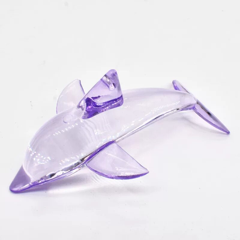 Акриловый прозрачный пластиковый кулон-имитация кристалла в виде голубого дельфина, морское животное, украшение для