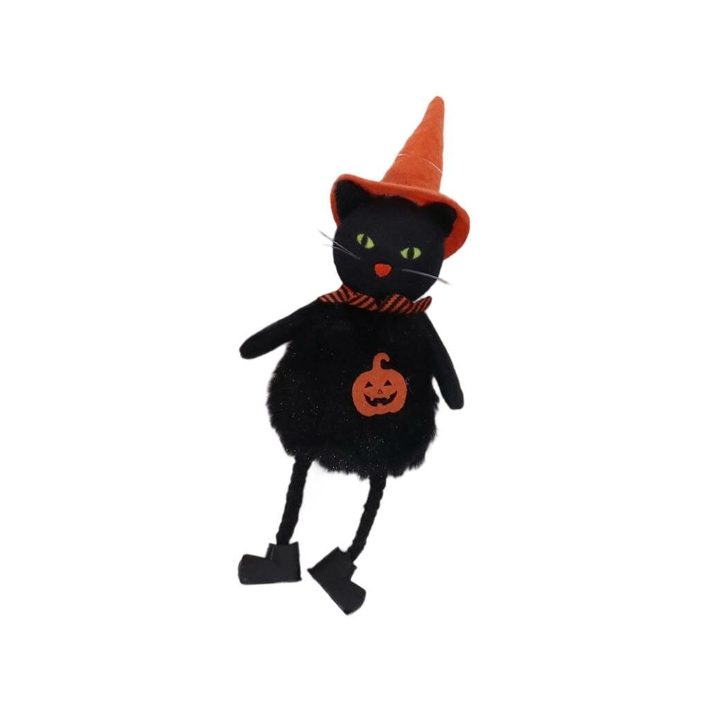 Плюшевые тыквы с ведьмой для Хэллоуина, Черный