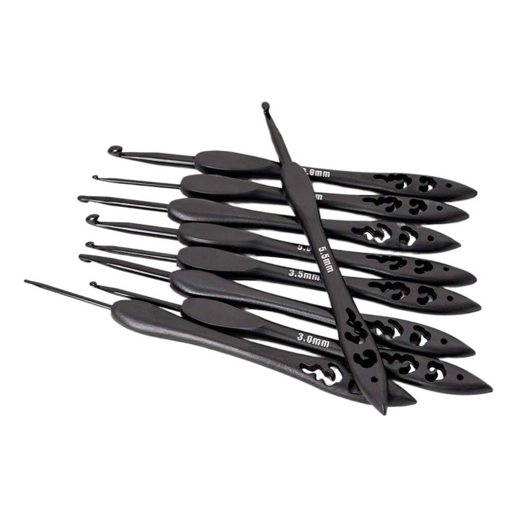 9 шт. 2,0-6,0 мм иглы для вязания крючком, набор вязальных игл, принадлежности для вязания крючком