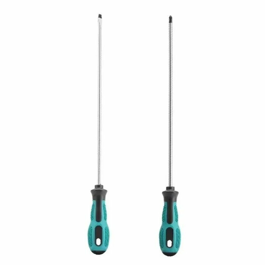 3*600 мм длинная зеленая резиновая рукоятка, крестовая и шлицевая отвертки